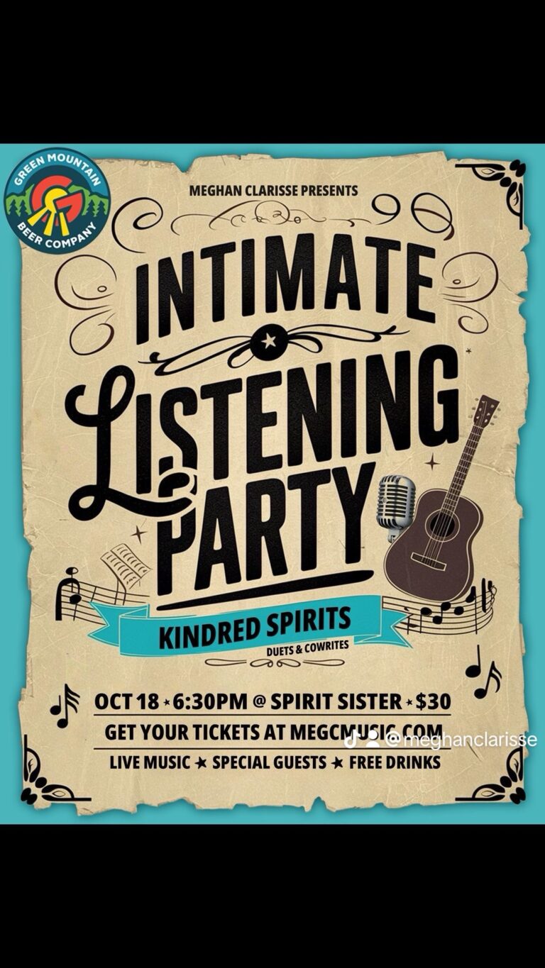 Upcoming Event: Meghan Clarisse EP Listening Party at Spirit Sister 10/ ...